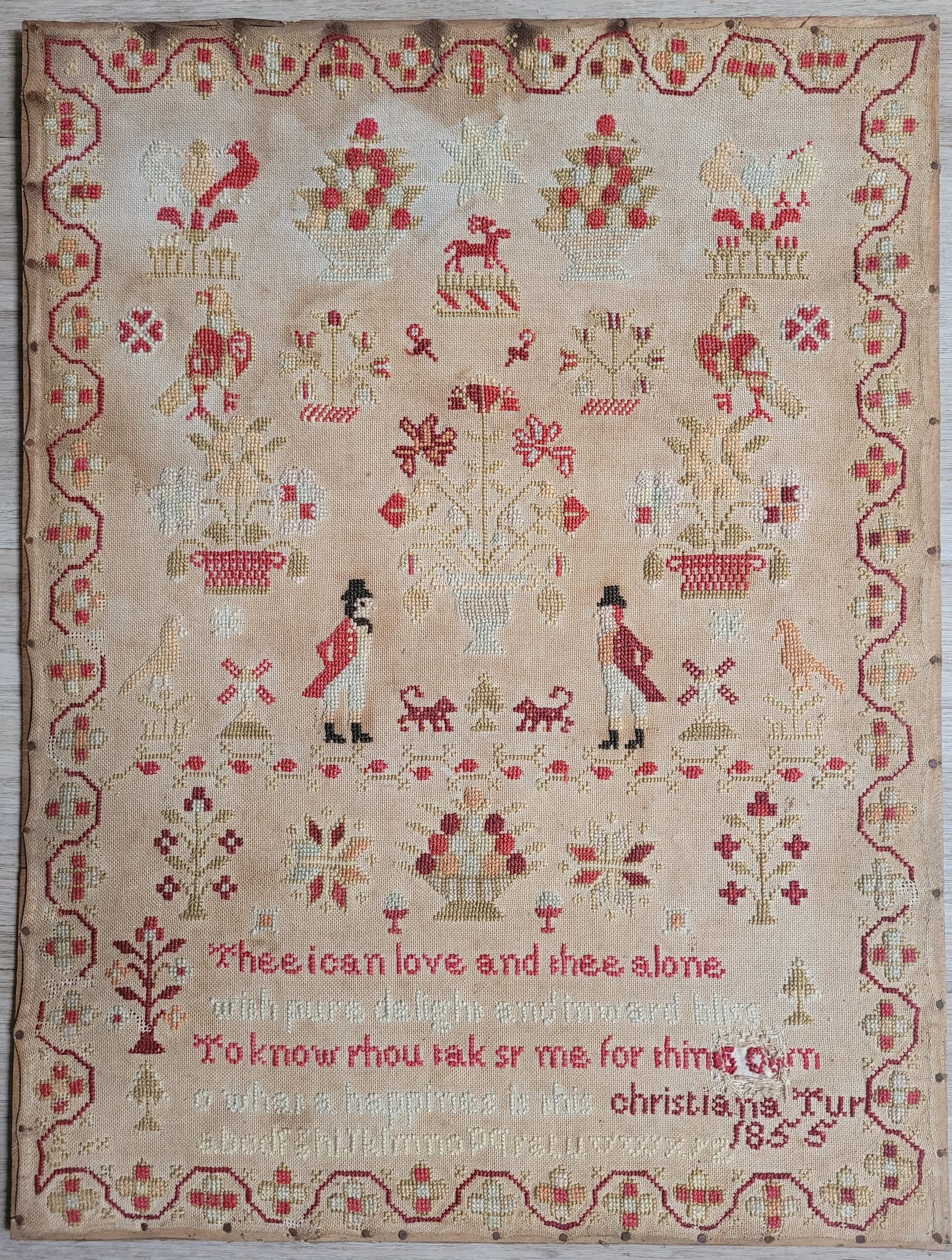 Christiana Turner 1855. A Reproduction Sampler Pdf Cross Stitch Pattern ...