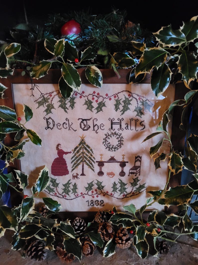 Christmas Cross Stitch Pattern - Deck the Halls, 1862 Pdf - Etsy