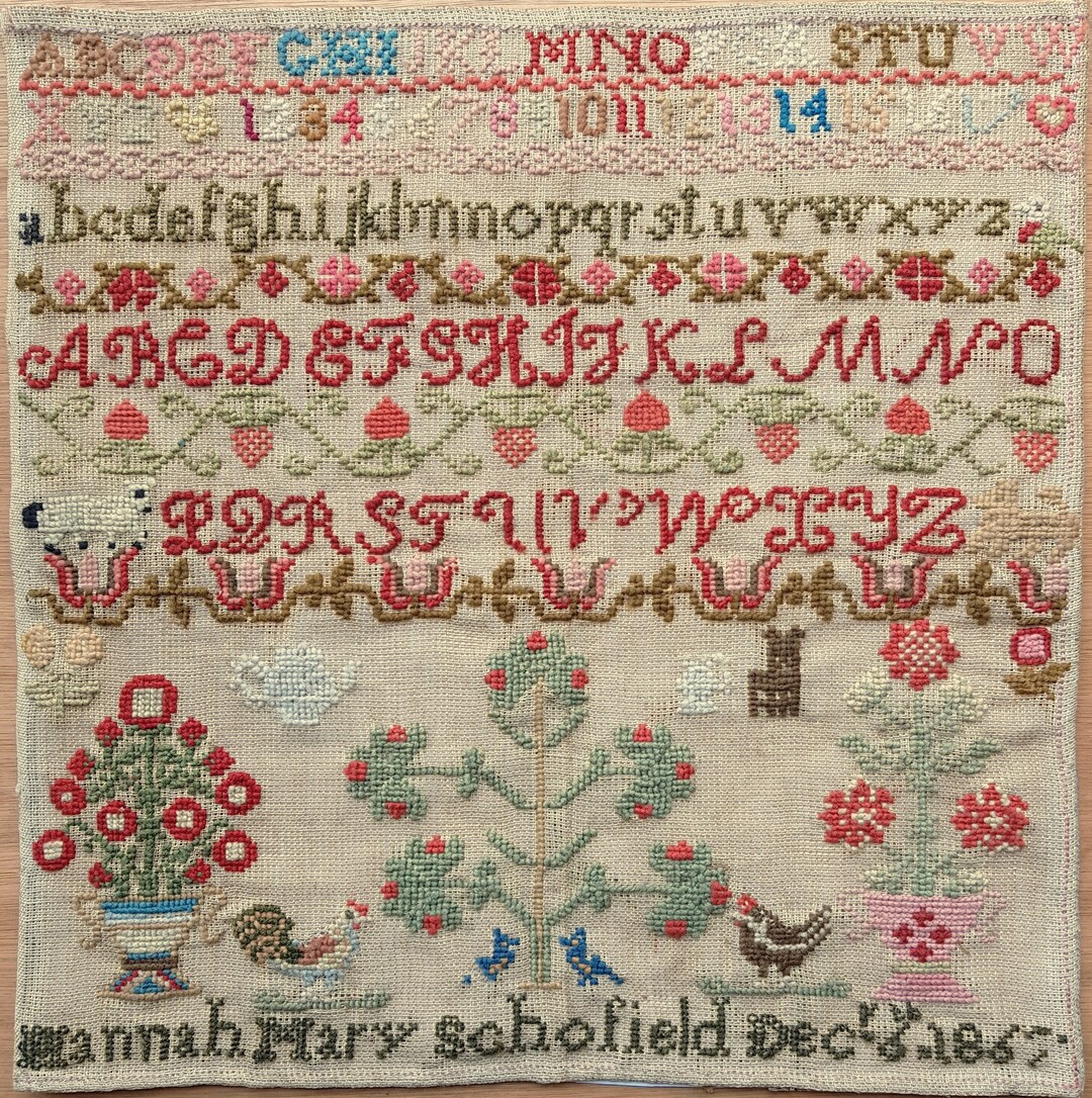 Hannah Mary Schofield, 1867, a Pdf Reproduction Sampler Cross Stitch ...
