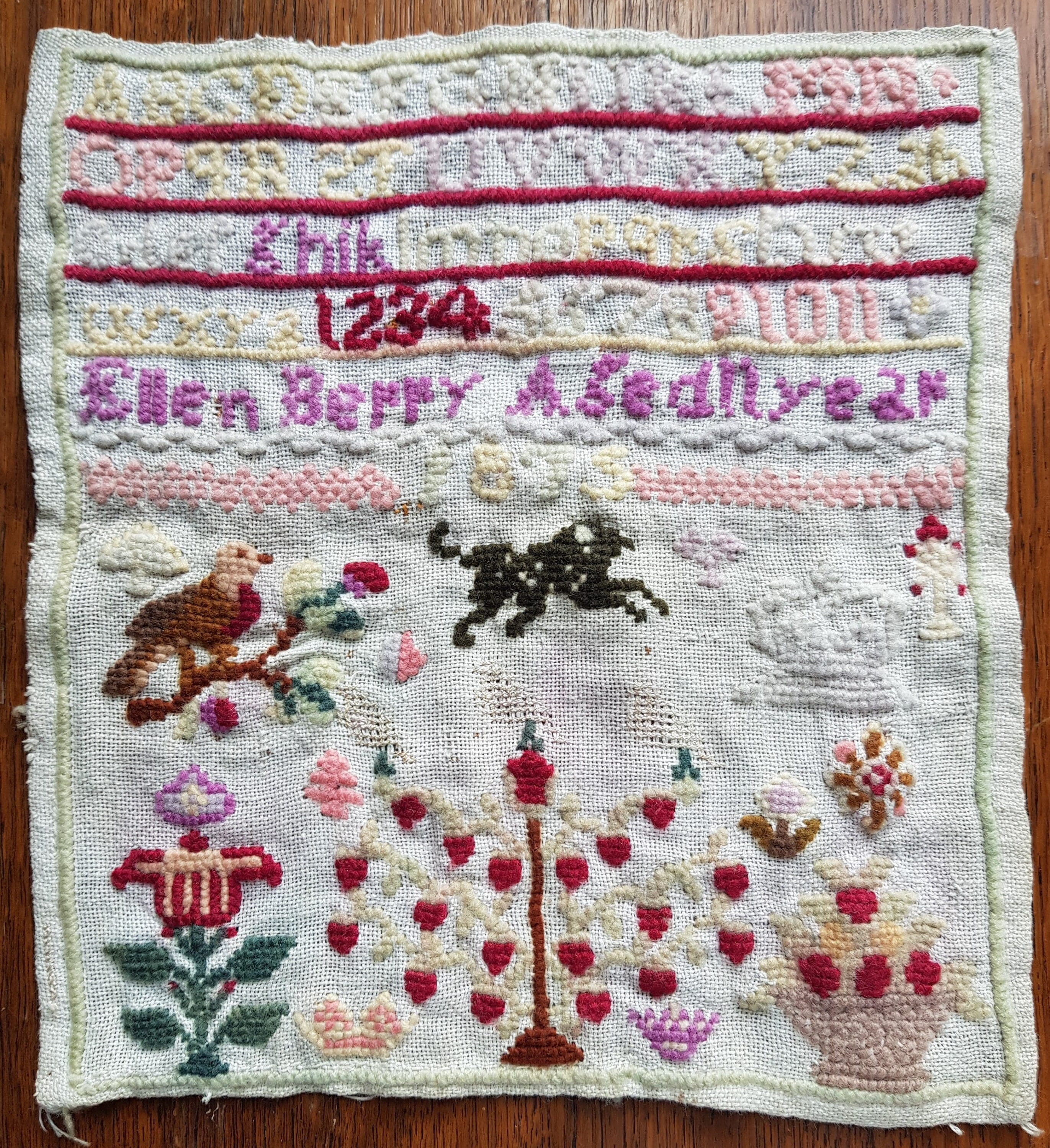 Ellen Berry 1875 - Reproduction Sampler Pdf Cross Stitch Pattern With ...