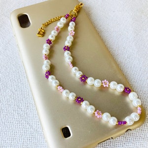 Phone Chain With Initial, Personalized Phone Strap, Daisy Chain ...