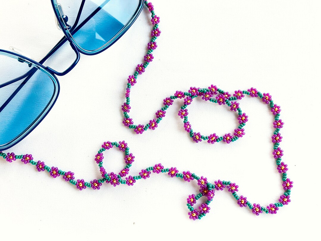 Daisy Eyeglass Chain, Beaded Sunglasses Strap, Glasses Strap ...