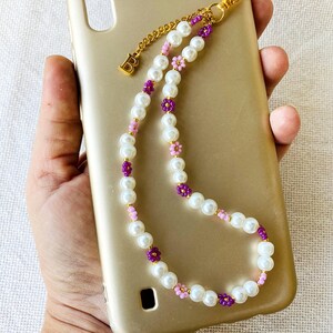 Phone Chain With Initial, Personalized Phone Strap, Daisy Chain ...