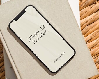 IPhone 12 Pro Max Photoshop PSD Mockup | Minimalist Boho iPhone Scene ...