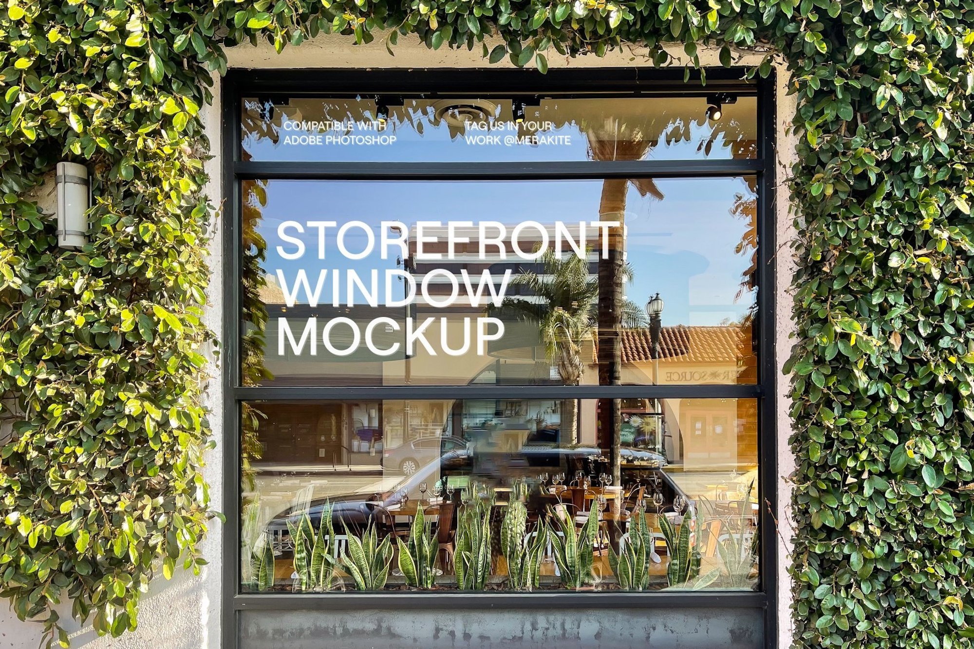 Realistic Reflection Storefront Store Vinyl Window Decal PSD Mockup ...