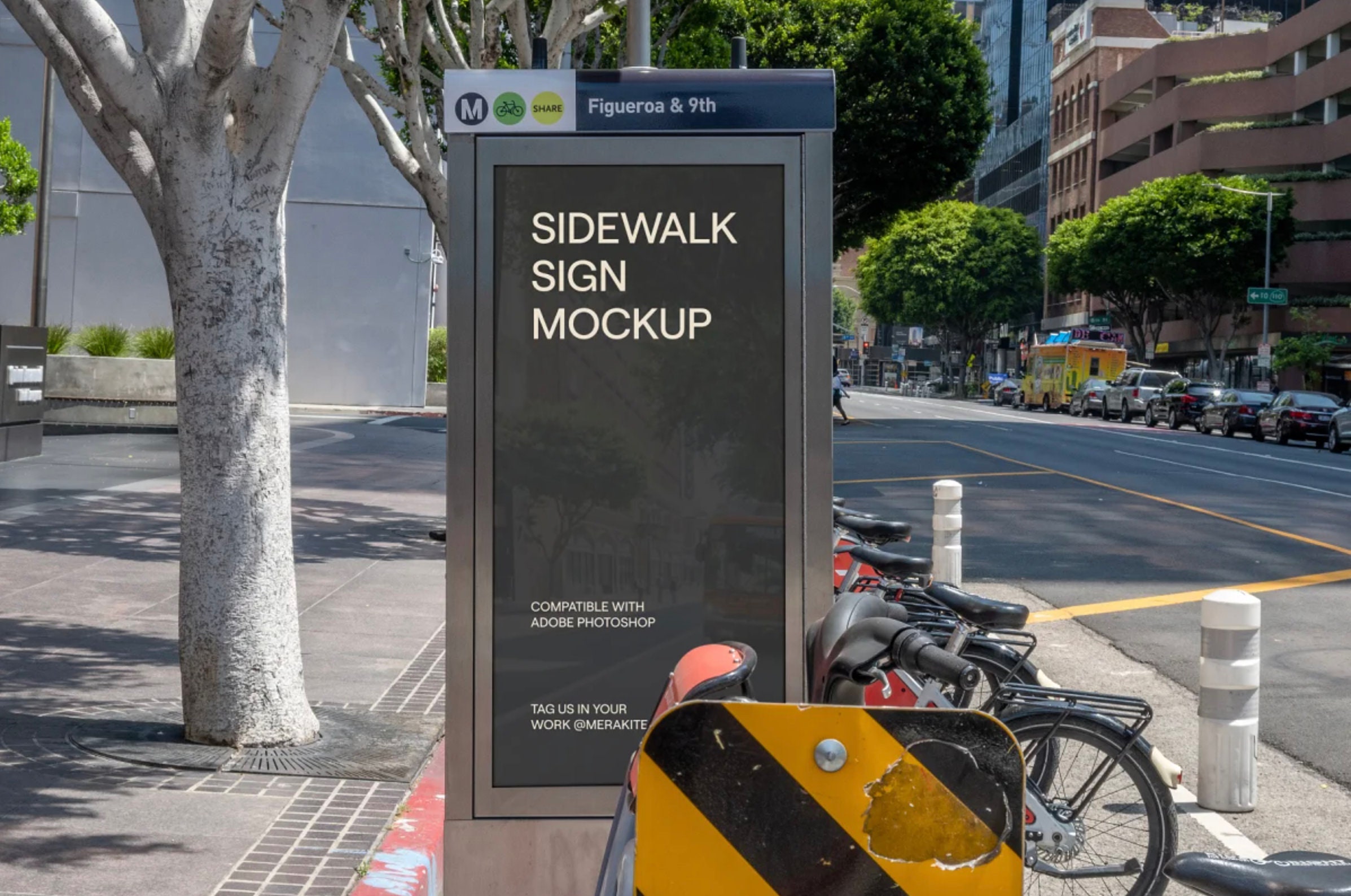 Urban City Sidewalk Sign Mockup | Storefront Sign Mockup | Urban Street ...