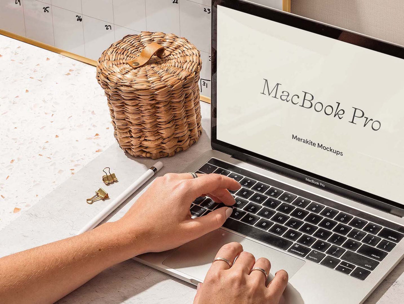MacBook Realistic Scene Photoshop PSD Mockup | Staged MacBook | Smart ...