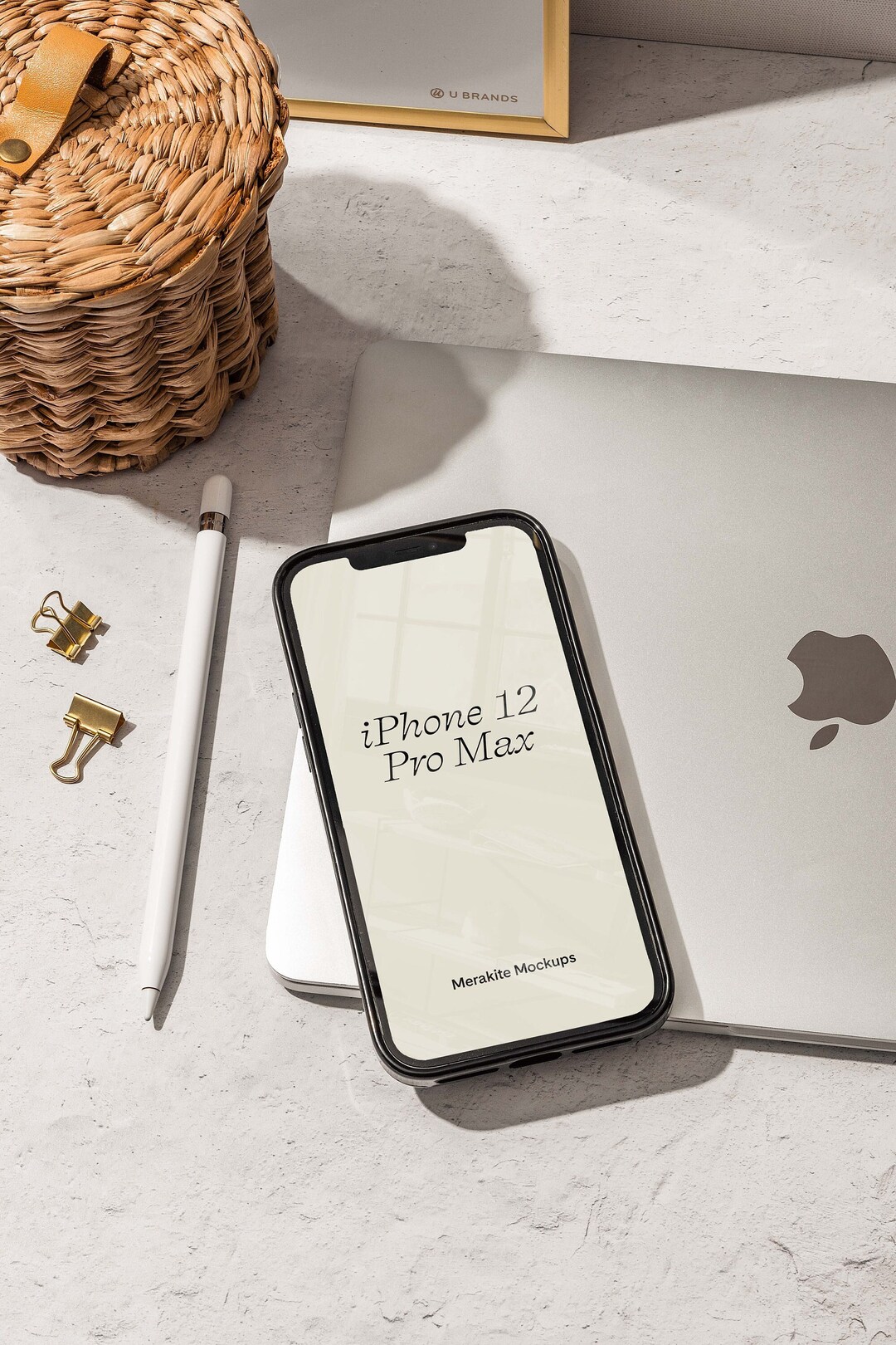 IPhone 12 Pro Max Photoshop PSD Mockup | Minimalist iPhone Scene ...