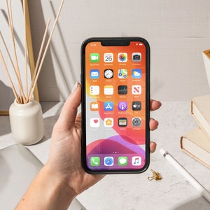 IPhone 12 Pro Max Photoshop PSD Mockup | Minimalist Boho iPhone Scene ...