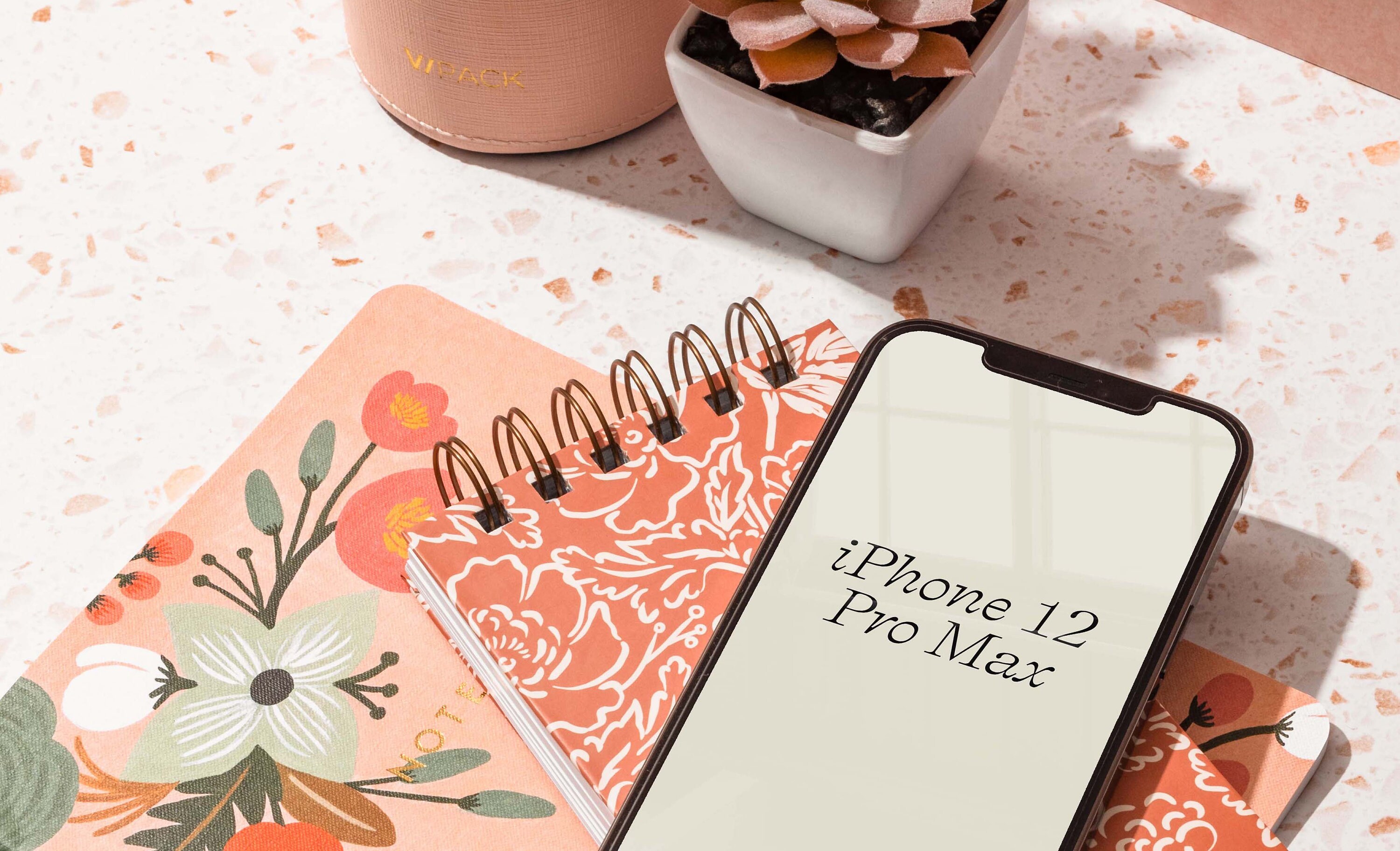 IPhone 12 Pro Max Photoshop PSD Mockup | Cute Girly iPhone Scene ...