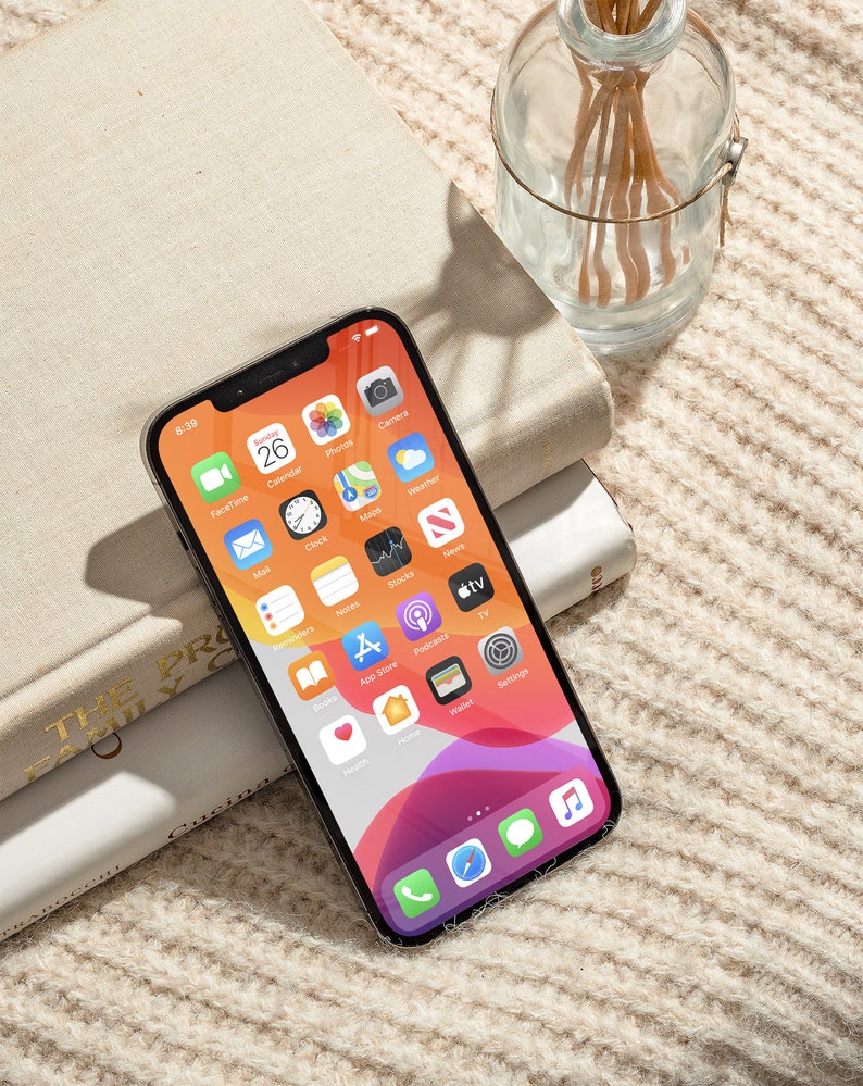 IPhone 12 Pro Max Photoshop PSD Mockup | Minimalist Neutral Beige Boho ...