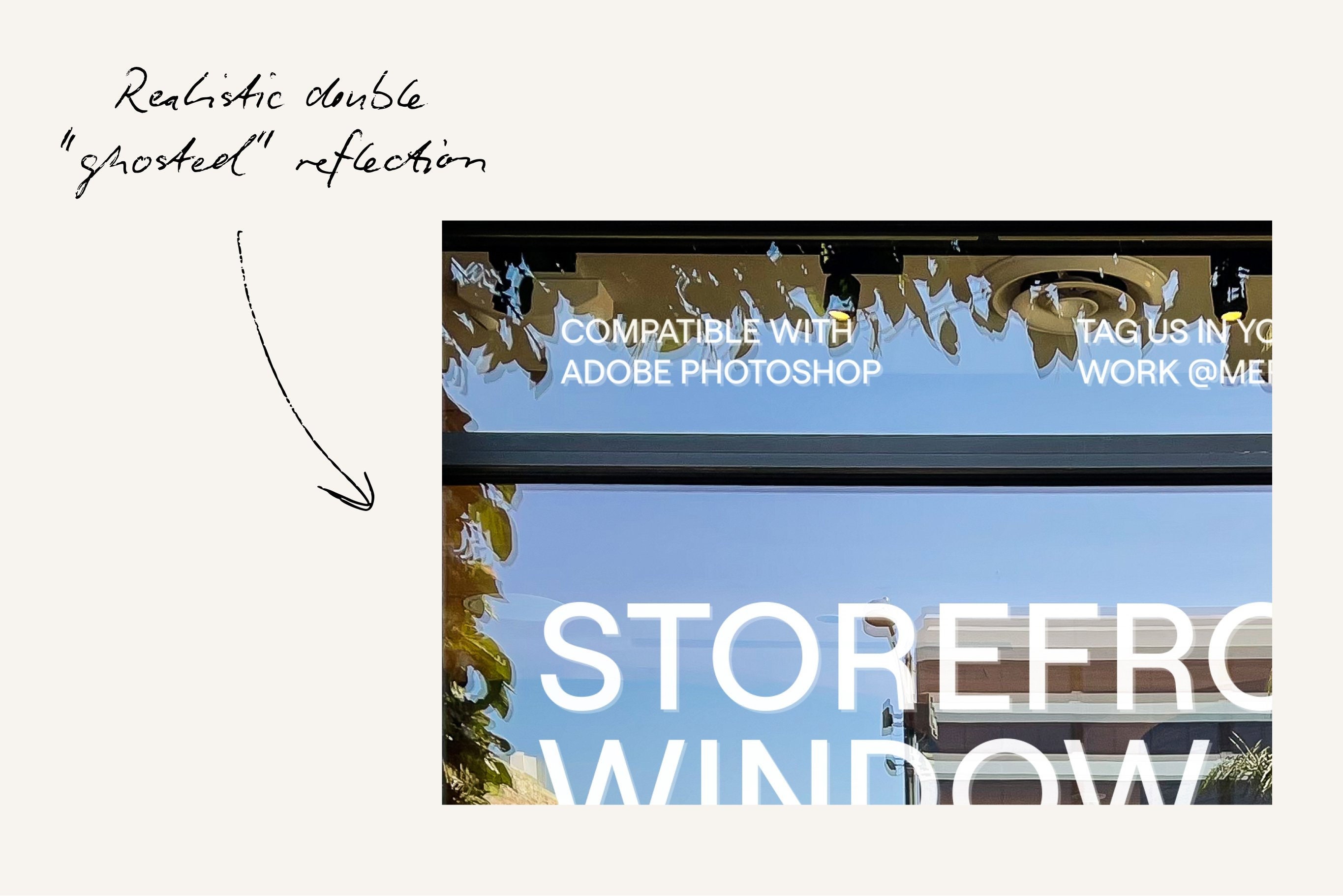 Realistic Reflection Storefront Store Vinyl Window Decal PSD Mockup ...