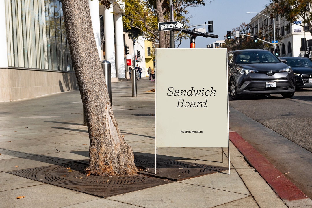 Sandwich Board Poster Mockup | Street Sign Mockup | Urban Street Sign ...
