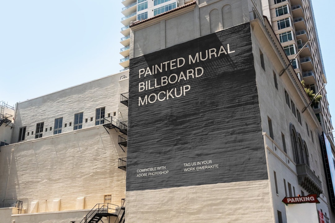Urban Painted Mural Billboard Mockup | Painted Mural PSD | Billboard ...
