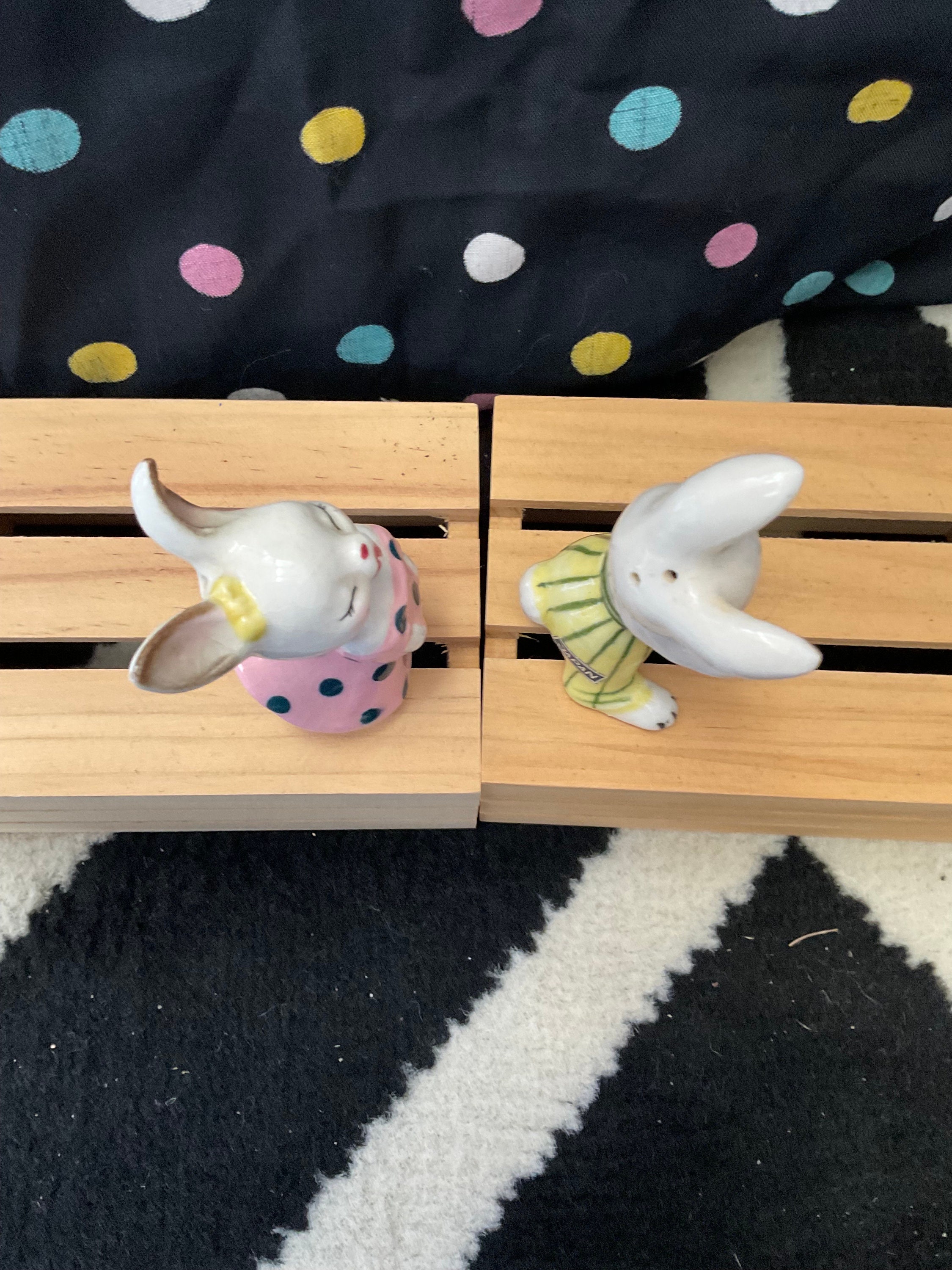 Vintage Dancing Bunny Couple Salt and Pepper Shakers - Etsy