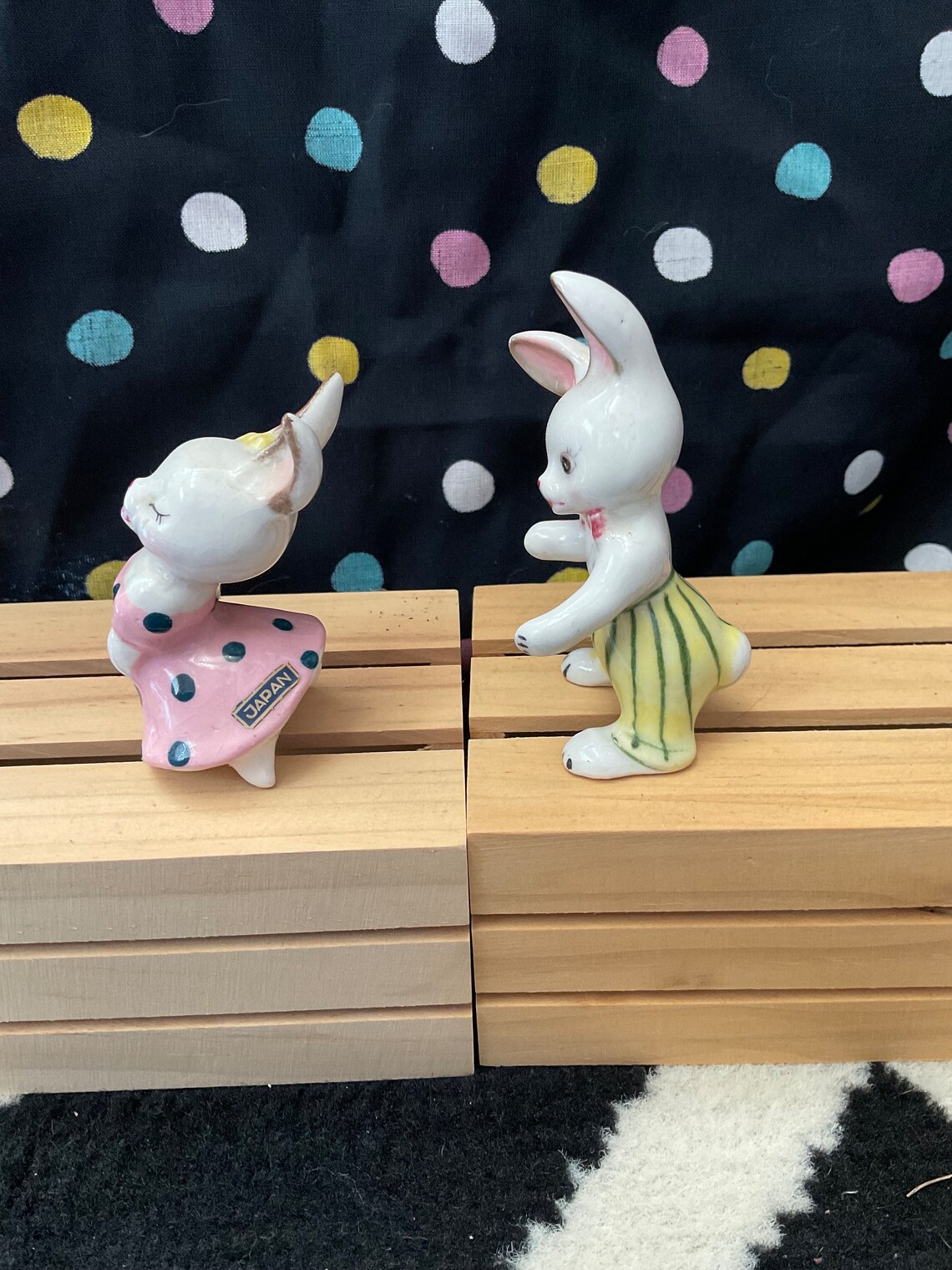 Vintage Dancing Bunny Couple Salt and Pepper Shakers - Etsy