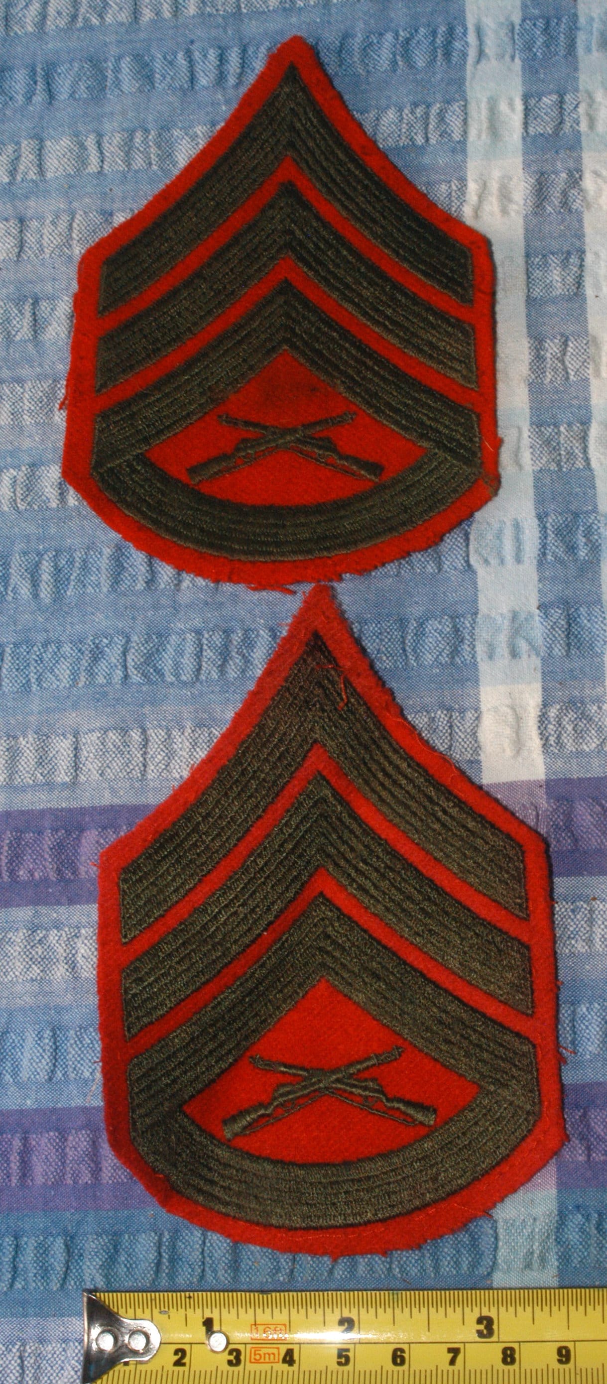 USMC Rank Badges Staff Sergeant Khaki on Red Pair - Etsy
