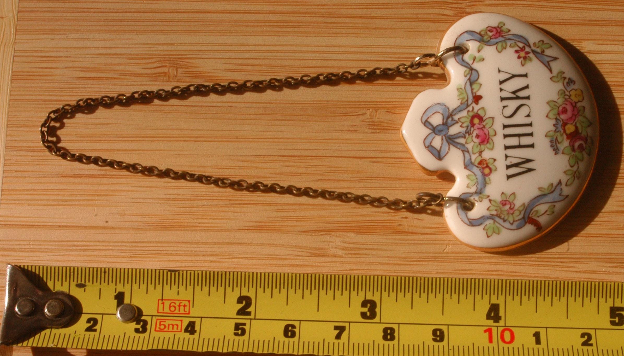 Crown Staffordshire Bone China Whisky Decanter Label With Chain - Etsy