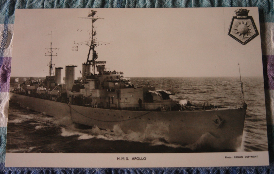 HMS Apollo Black and White Real Photo Postcard Gale and Polden Ltd ...