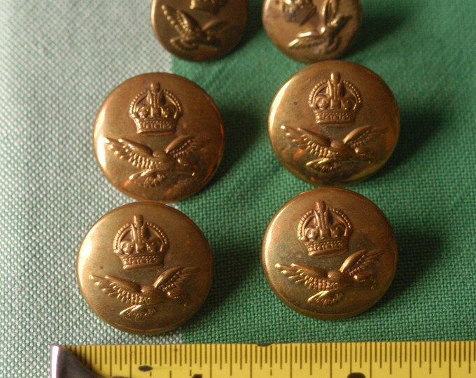 WW2 RAF Buttons Brass X6 X4 by Buttons Ltd Birmingham 23 Mm X2 by Gaunt ...