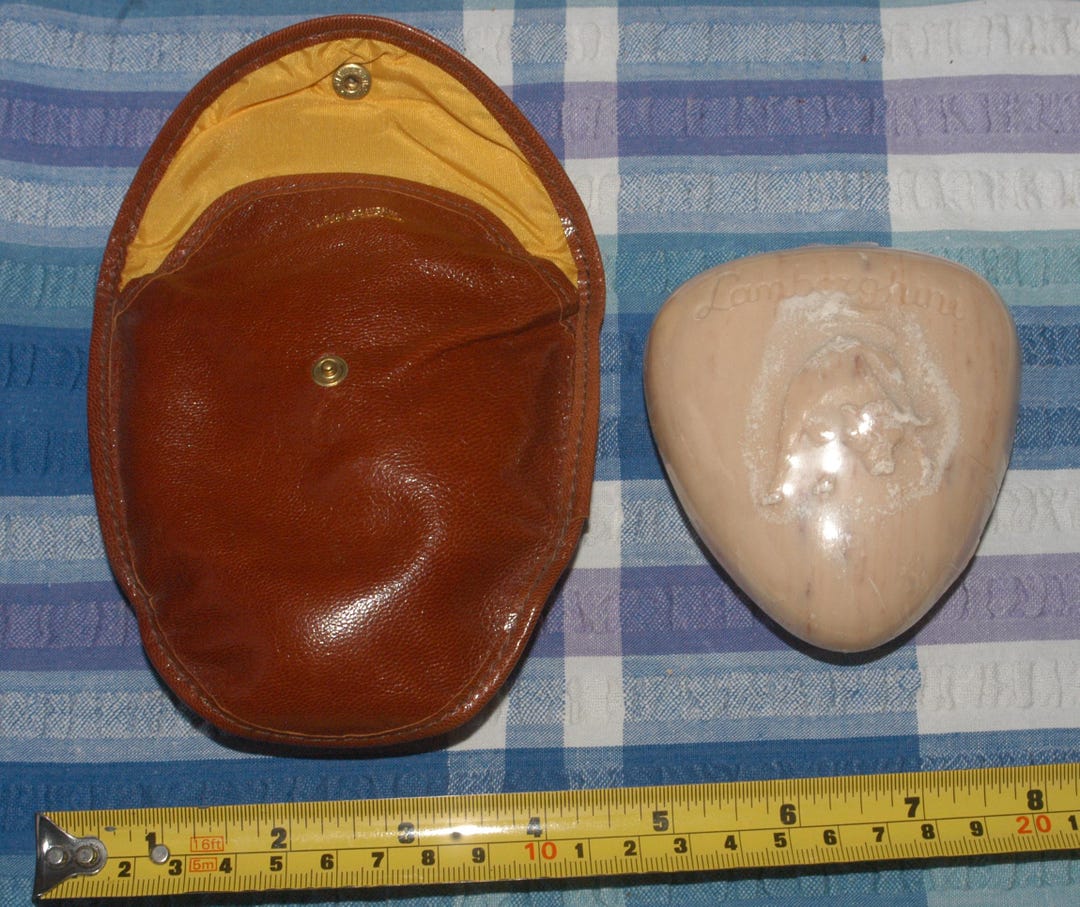 Vintage Lamborghini Men's Soap on a Rope in Goatskin Leather Pouch With ...