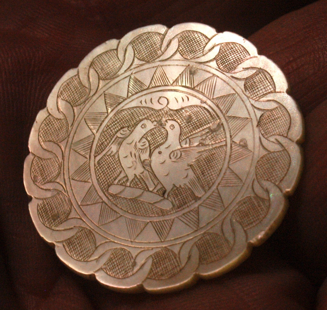 Antique Gaming Chip Mother of Pearl Two Doves Well Work Great Design - Etsy