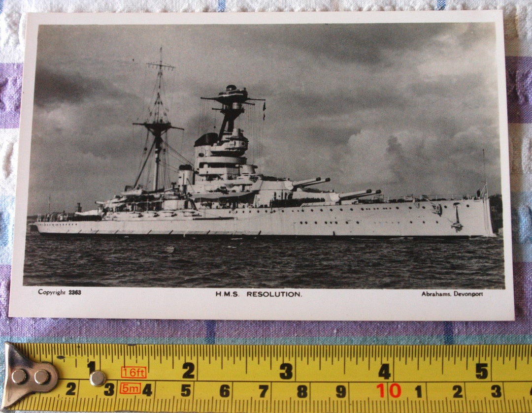 HMS Resolution Unused Abrahams Real Photo Postcard 2363 WW1 & WW2 ...