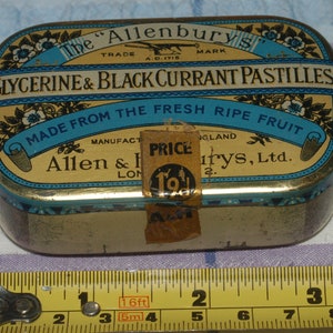 Vintage Tin Box the Allenburys Glycerine & Black Current Pastilles With ...