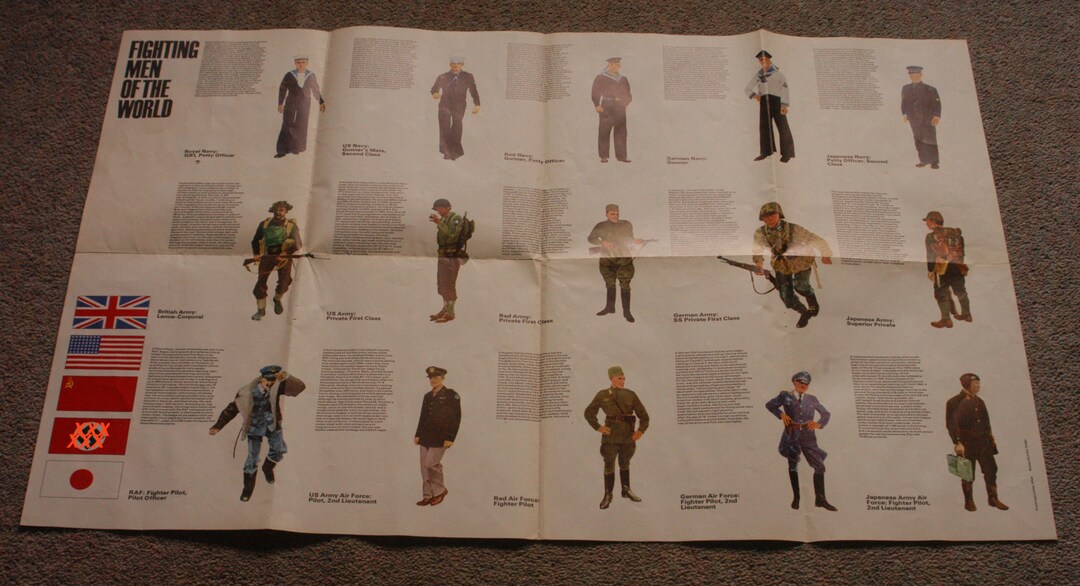 Purnell's History WW2 Poster Fighting Men of the World Folded - Etsy UK