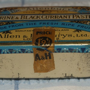 Vintage Tin Box the Allenburys Glycerine & Black Current Pastilles With ...