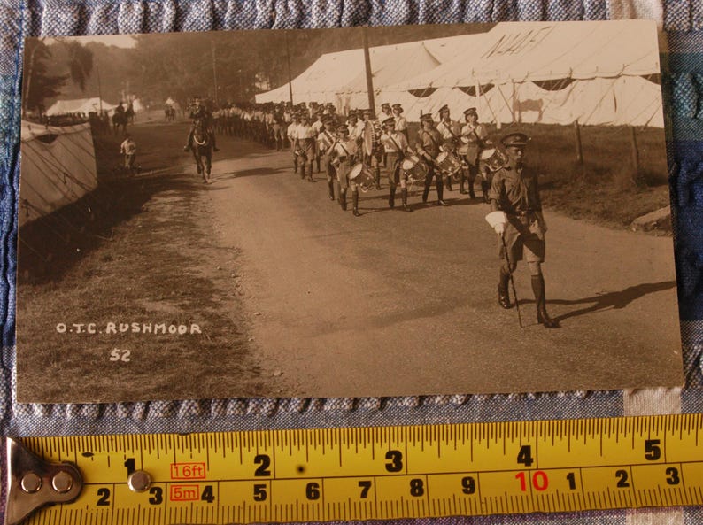 PRE WW2 Hampshire Real Postcard O T C Rushmoor Marching Band Passing ...