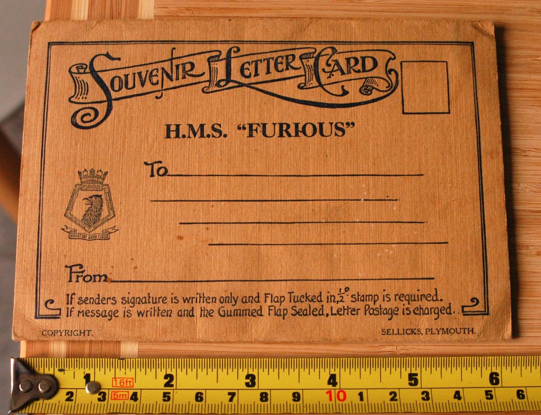 HMS Furious Souvenir Letter Card: 6 Fold-out Pictures - Etsy