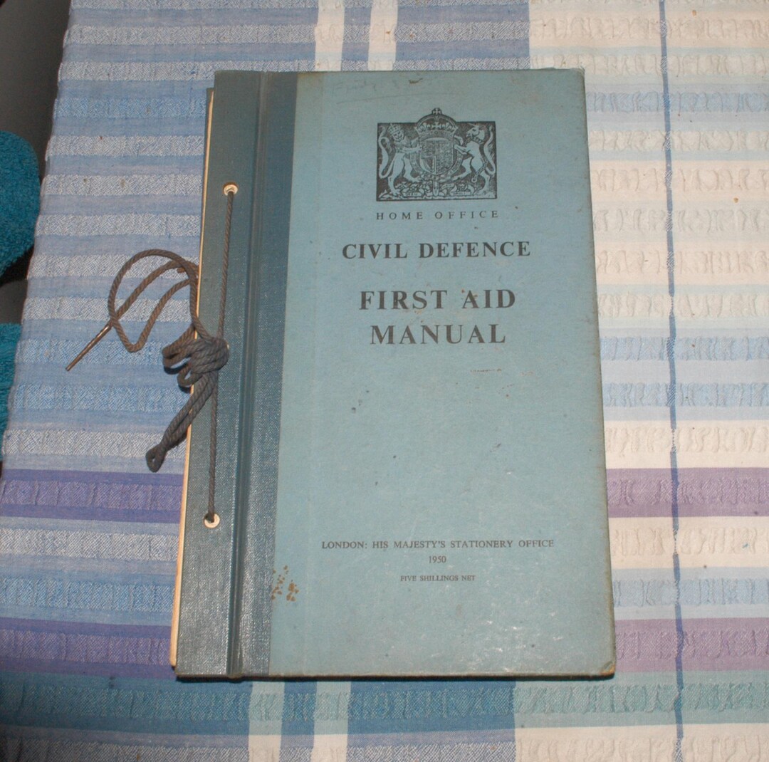 Civil Defence First Aid Manual HMSO 1950 Hard Cover Lace up Style - Etsy