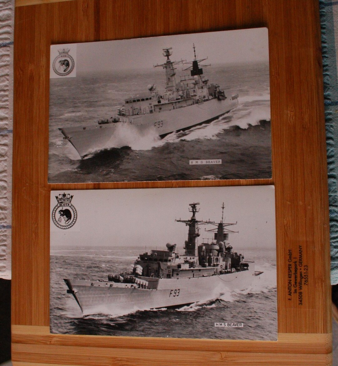HMS Beaver F93 X2 Real Photo Black and White Cards 5.5 X 3.5 Inches - Etsy