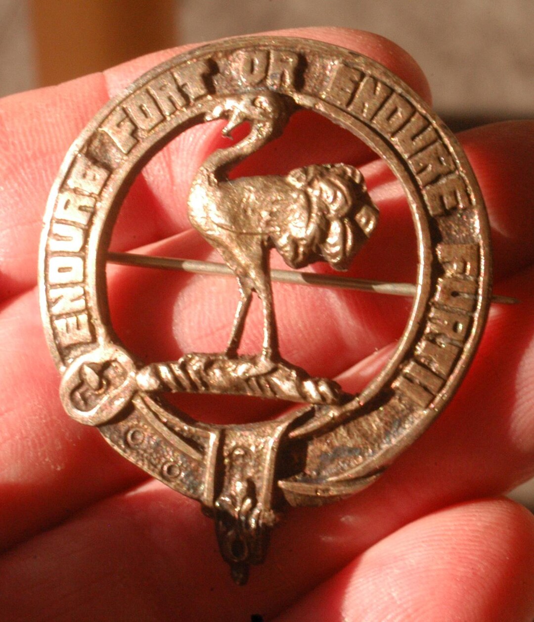 Vintage Endure Fort or Endure Furth Lindsay Clan Badge Brooch Pin Circa ...