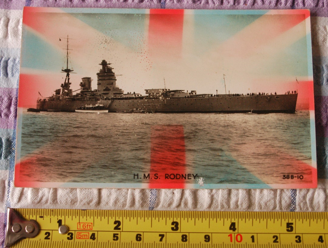 HMS Rodney 388-10 Valentine's Real Photo Postcard Over Printed With ...