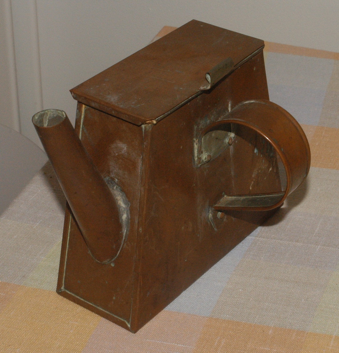 Art Deco Vintage Copper Flat Sided Kettle Tin Lined - Etsy