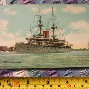 HMS Hannibal HMS Victory Coloured Unused Postcard Ruddock Ltd Newcastle ...