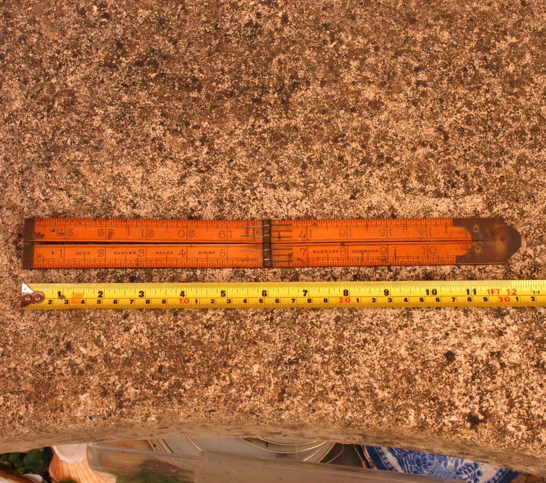 John Rabone & Sons Birmn Warrane Boxwood Brass Fittings Folding Ruler ...