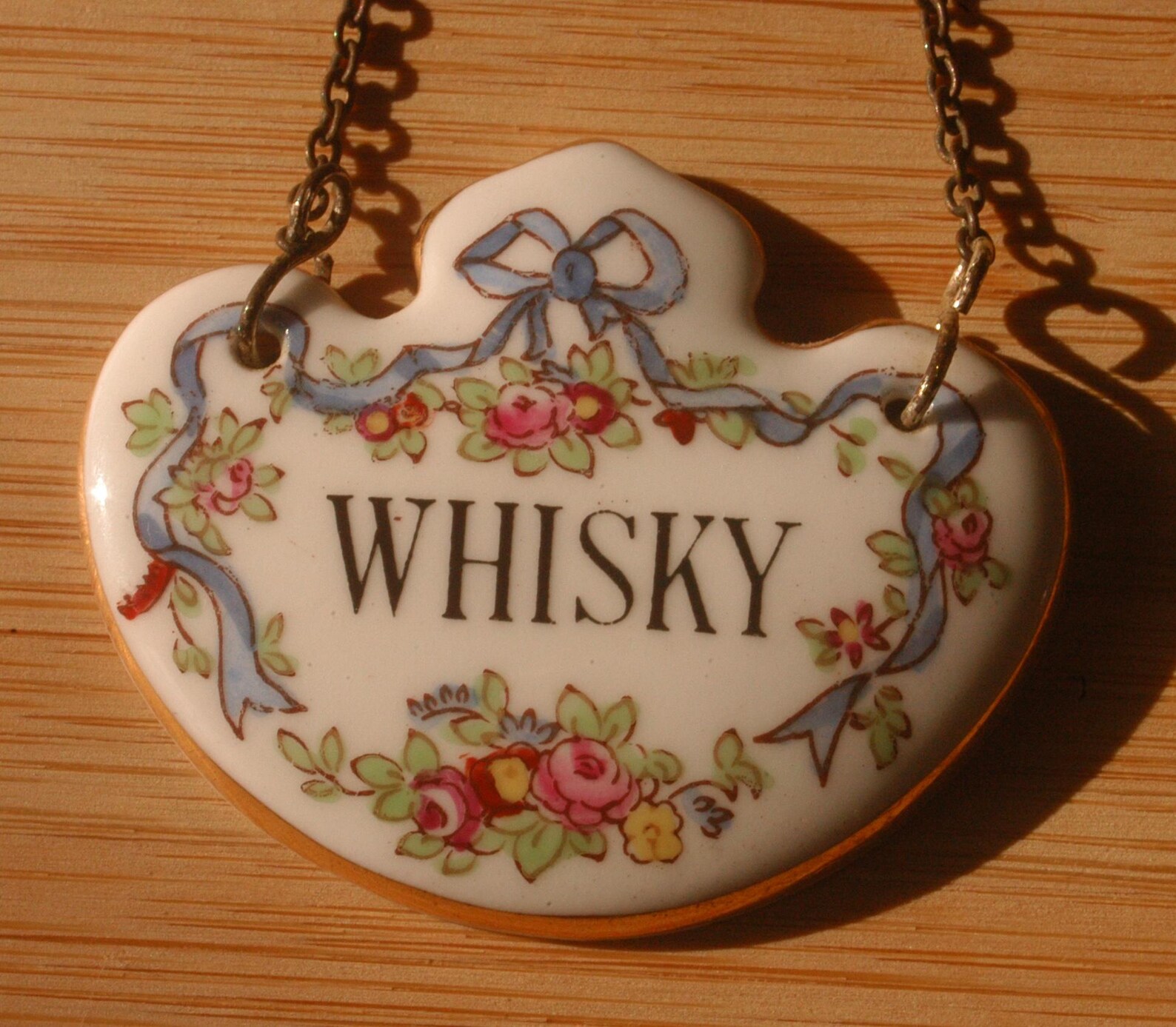 Crown Staffordshire Bone China Whisky Decanter Label With Chain - Etsy