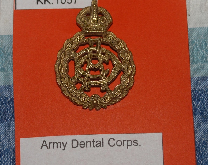 WW1 Army Dental Corps ADC Dentist Cap Badge - G.karanjee & Sons Aligarh ...