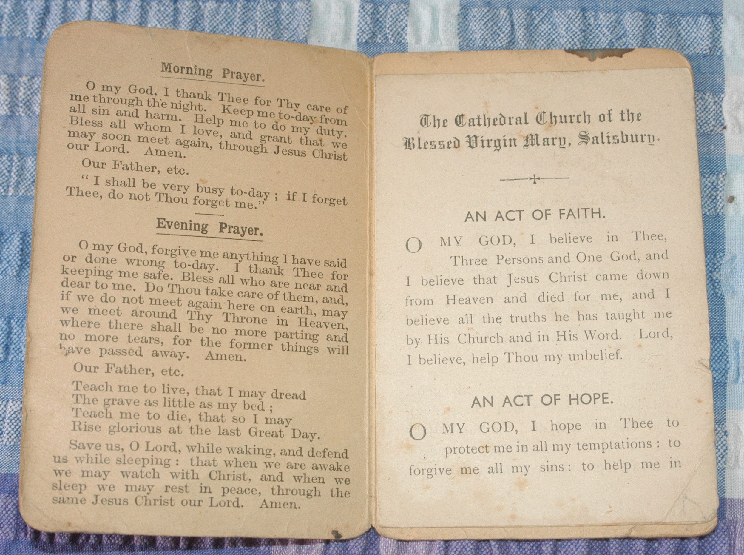 WW2 Card Booklet A Soldier's Prayer Salisbury Cathedral Loose Sheet ...