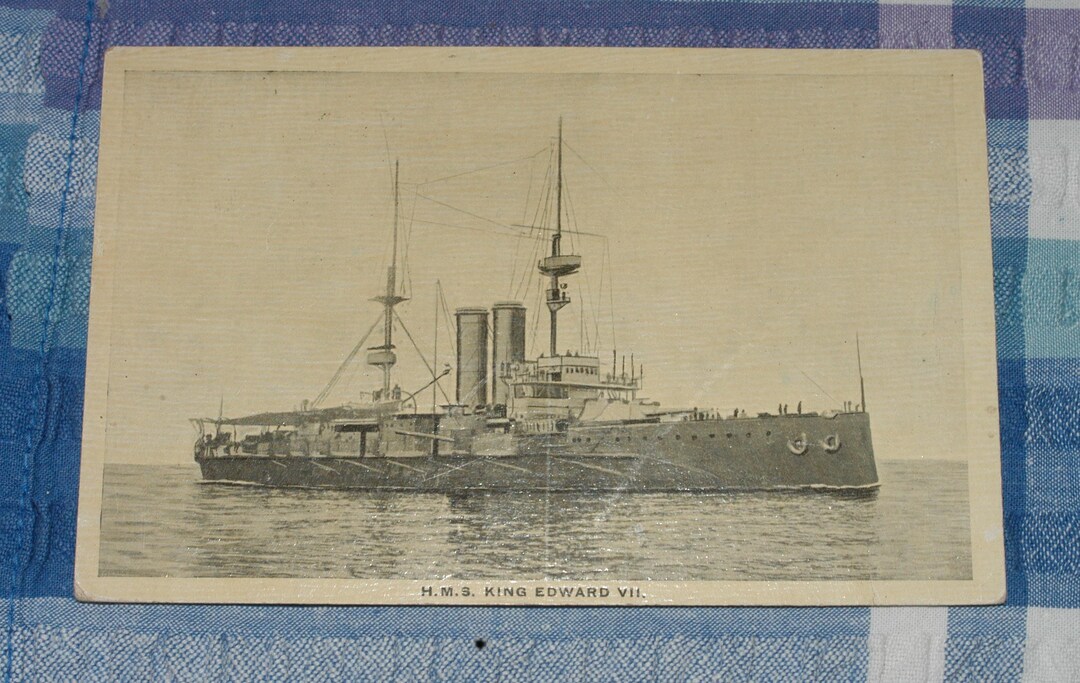 WW1 HMS King Edward VII Used Printed Postcard 1910 - Etsy