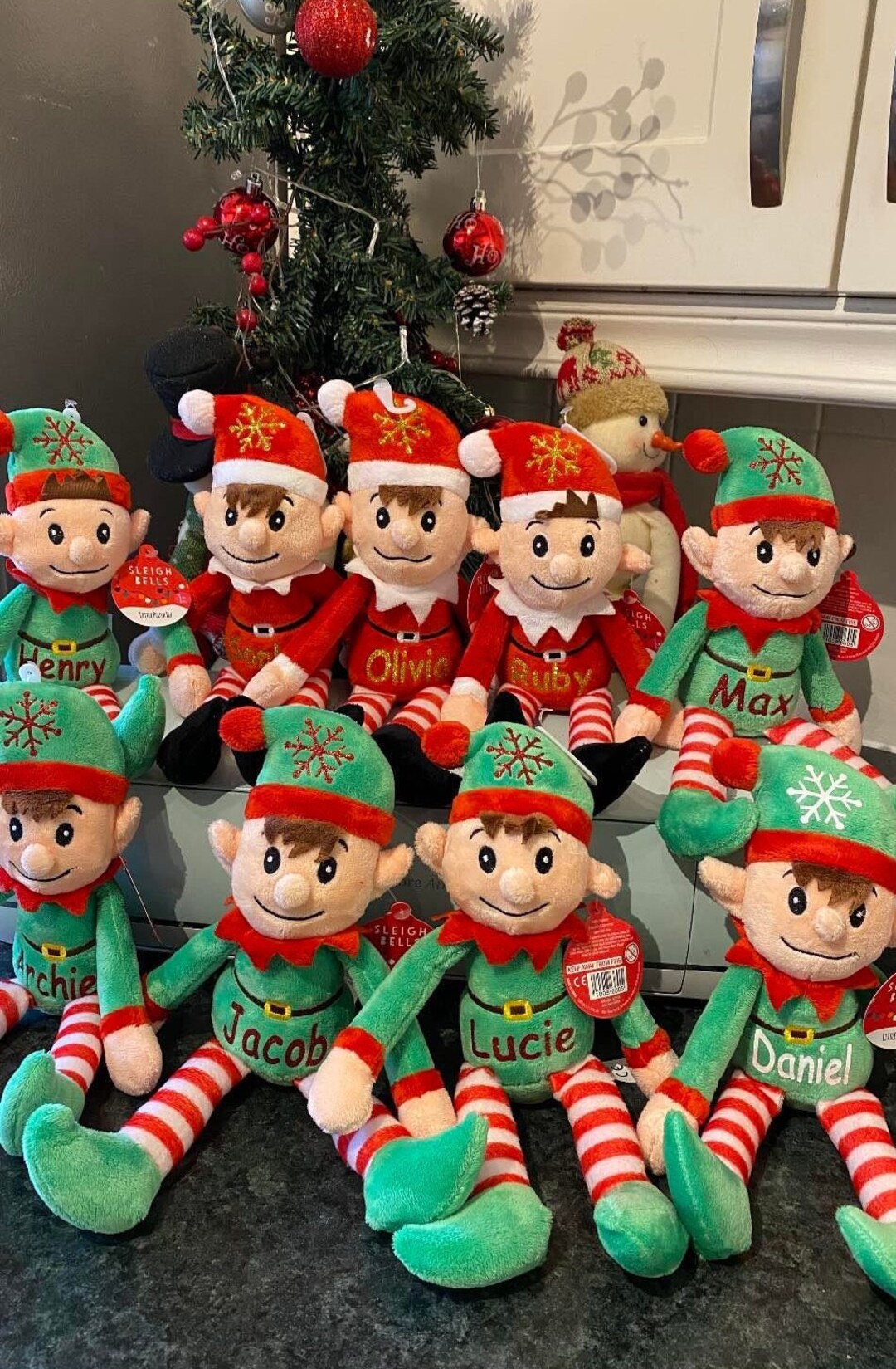 Personalised Christmas Elf , Red and Green - Etsy UK