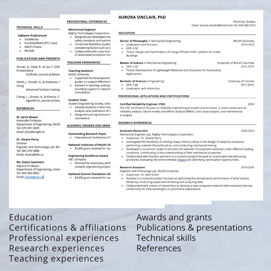 CV for Academia | Academic Curriculum Vitae - Etsy