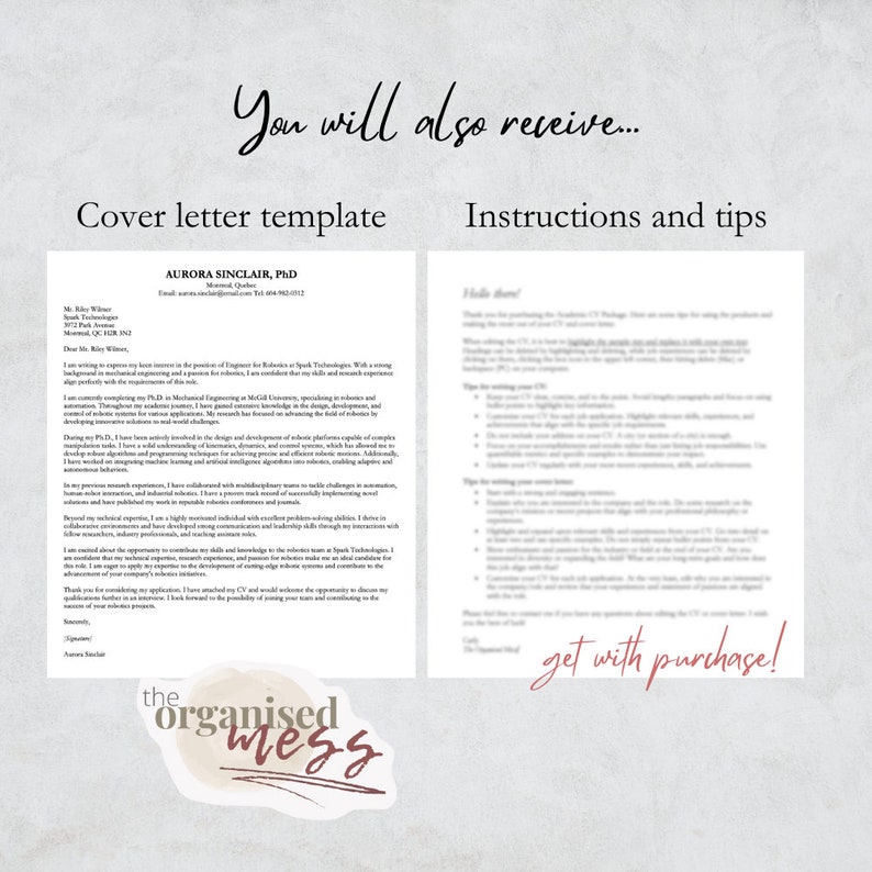 Academic CV Template | Curriculum Vitae for Professionals | Includes ...
