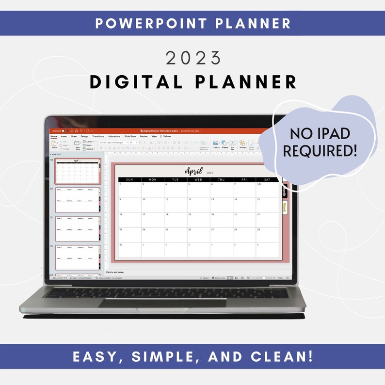 2023 Digital Planner | Powerpoint and Keynote Planner | No iPad ...