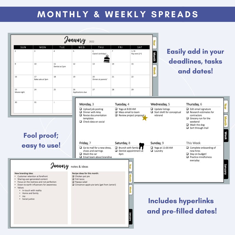 2023 Digital Planner | Powerpoint and Keynote Planner | No iPad ...