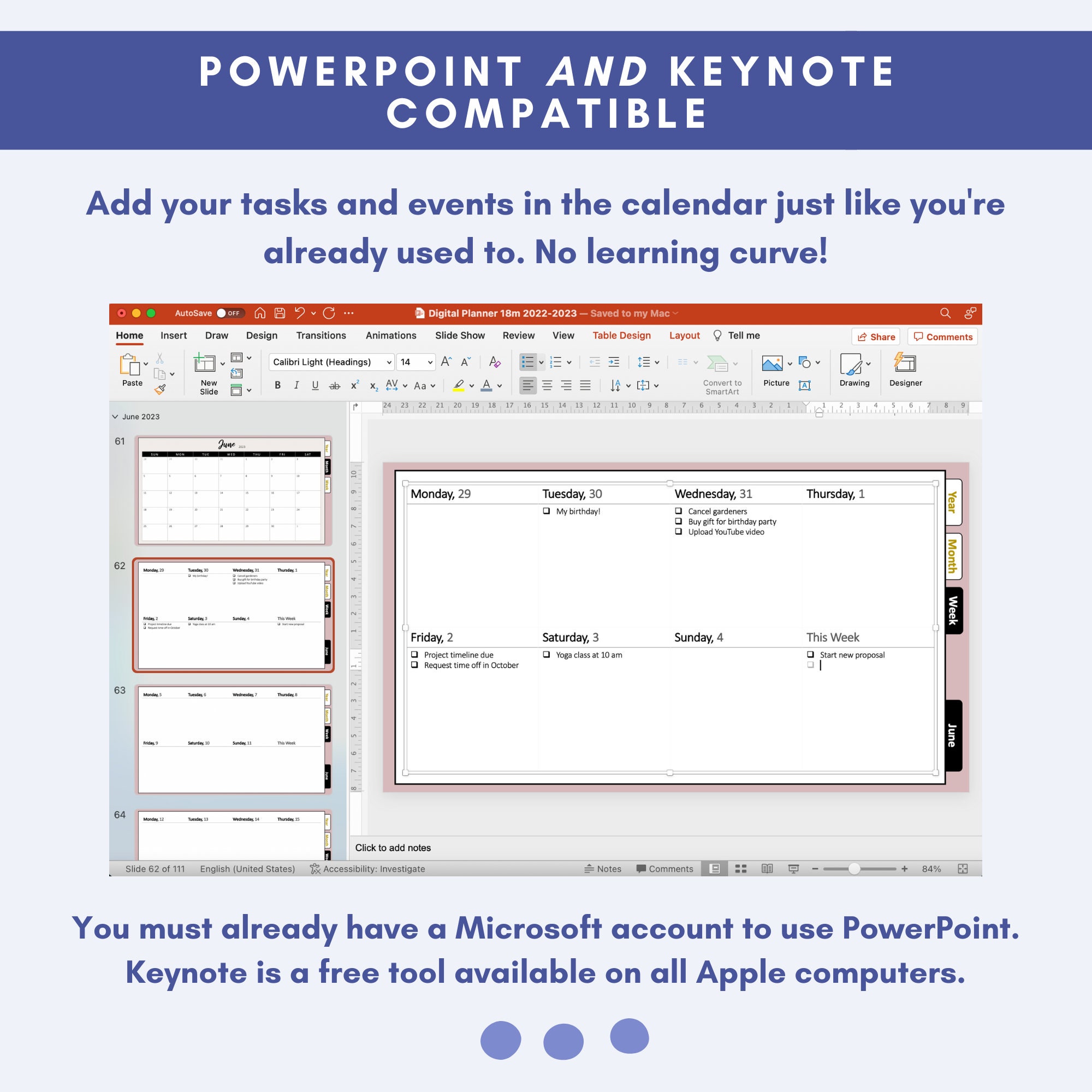 2022-2023 Digital Planner Powerpoint Planner Non-ipad Planner Easy 16 ...