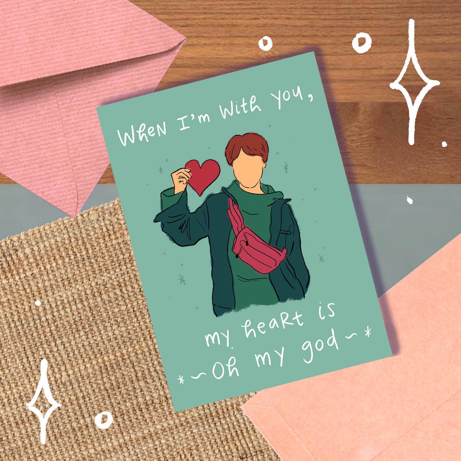 BTS J-hope Heart Card/print Minimal Cute Love - Etsy